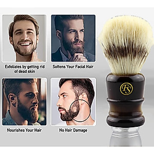 Frank FS shaving Synthetic Hair Shaving Brush for Men's Personal and Professional Shaving (Dark Horn)