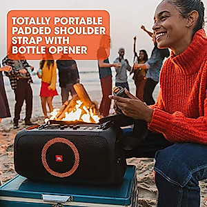 JBL PartyBox On-The-Go Portable Party Speaker with Built-in Lights Black (Renewed) (with Microphone)