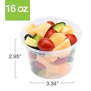 Glotoch 24 Pack 16 oz. (2 Cups) Plastic Food and Drink Storage Containers Set with Lids - Microwave, Freezer & Dishwasher Safe Eco-Friendly, BPA-Free, Reusable & Stackable