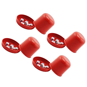 NUOBESTY Dice Cup Set Games Professional Plastic Dot Dices for Liars Farkle Bar Ktv Anti Cheating Dice Box with 5 Dices (Red)