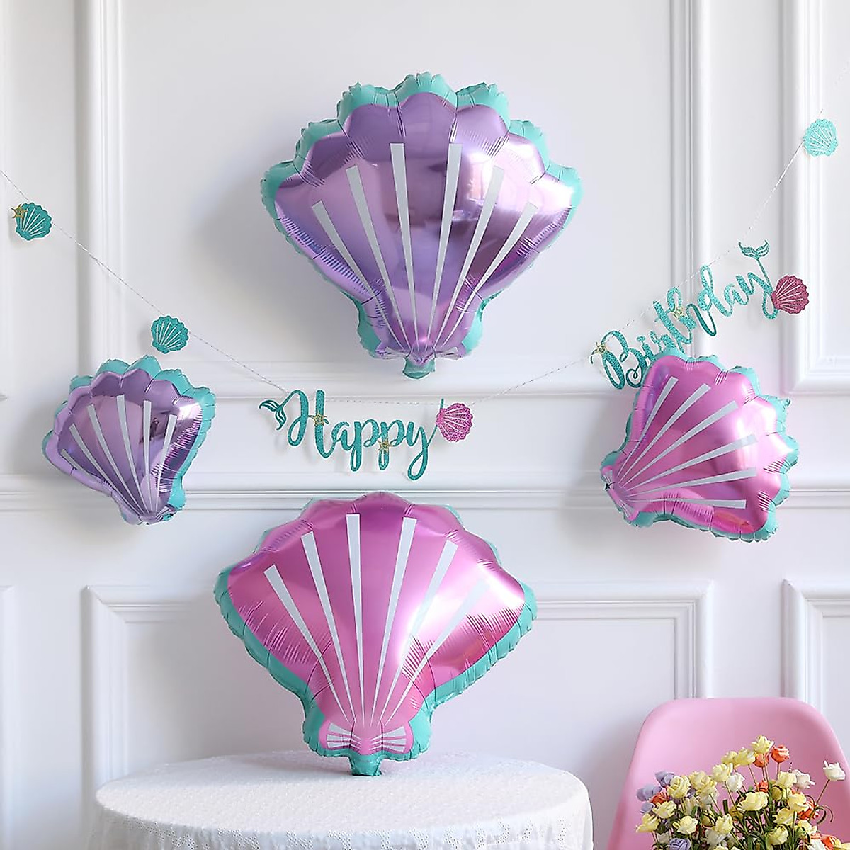 Mermaid Party Balloon Arch Kit, 154Pcs Green Purple Little Mermaid Party Decorations Balloon Garland, Under the Sea Summer Birthday Party Supplies