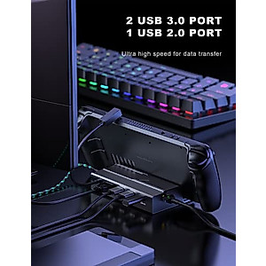 YYDSTDK M.2 Steam Deck Dock, Steam Deck Docking Station with 2TB M.2 Card Slot, HDMI 2.0 4k@60Hz, Gigabit Ethernet, 2 USB 3.0 Port, USB 2.0 Port and USB-C PD Port, Accessories for Stream Deck