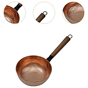 DimyFew Soup Pot Copper Pot Multifunctional Copper Butter Warmer Sauce Pan Stockpot, Flat Bottom