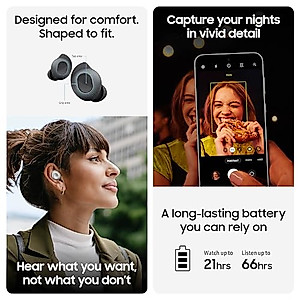 SAMSUNG Galaxy S23 FE Cell Phone (Cream) + $49.99 Buds FE (Graphite) 128GB Unlocked Android Smartphone w/Long Battery Life and True Wireless Bluetooth Earbuds w/Wing Tip Design, US Version, 2023