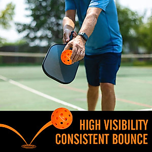 SUPERIORNET Pickleball Balls, 40 Holes, 12 Pack Set Pickleballs for Indoor and Ourdoor Playing (Green/Orange)