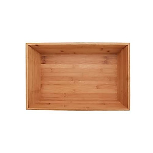 G.E.T. BAMRISERR8 BAMTRY-01 Rectangular 2" Deep Bamboo Serving Tray, 18" x 12"