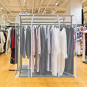 71" L Clear Garment Rack Cover, Clothing Rack Covers, Adult Kids Clothes Protector with 2 Durable Zipper,Waterproof Wardrobe Cover, Dustproof Hanging Clothes Rack Cover, Foldable(L:71x20x52 inch)