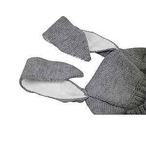 Toddlers Baby Girls and Boys Rabbit Ears Beanie Cap Winter Warm Knit Caps Scarf Woolen Earflap Hood Warm Skull Knit Caps (Hat2-Grey)