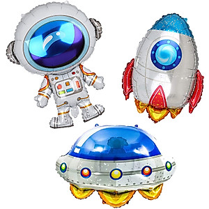 Outer Space Balloon Garland Kit, 88Pcs Universe Space Planets Party Balloon Garland Kit Included UFO Rocket Astronaut Balloons for Kids Birthday Party Decorations