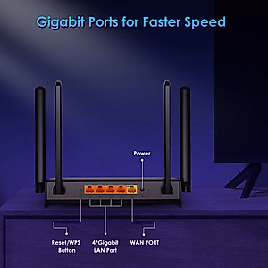 WiFi 6 Router - AX1800 Routers for Wireless Internet, Gaming Router, Internet Routers, WiFi 6 Router, Wireless Router, OFDMA, MU-MIMO, Gigabit WAN/LAN Ports, WPS, IPv6, 4K Video Streaming