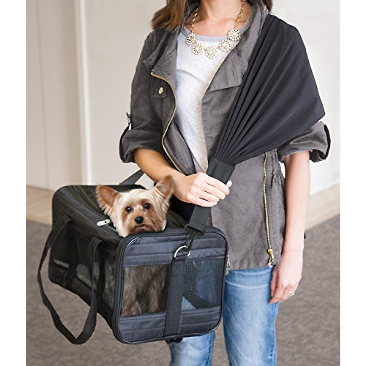 Sherpa Travel Pet Carrier Accessory, Comfort Strap, Black (56014)