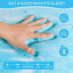 MUUEGM 3 Inch Gel Memory Foam Mattress Topper King Size,Cooling Mattress Pad for Pressure Relieving,Bed Topper in a Box for Dorm Bedroom,Ventilated Design,Soft & Breathable,CertiPUR-US Certified