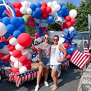 Red White and Blue Balloons, 50pcs 12 Inch Red Blue Latex Balloons Red White Blue Party Balloons for 4th of July Independence Day Patriotic Nautical Baseball Graduation Birthday Decoration