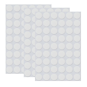 162 PCS in 3 Sheets Self-Adhesive Screw Hole Stickers Plastic Screw Covers Caps Plastic Screw Free Sticker Wood Textured Cover 21mm/0.82" Dia for Wooden Furniture White