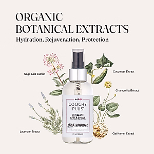 Coochy Plus Intimate Shaving Complete Kit - THE ORIGIN & Organic After Shave Protection Soothing Moisturizer Mist – Antioxidant Formula Prevents Razor Burns, Itchiness & Ingrown Hairs