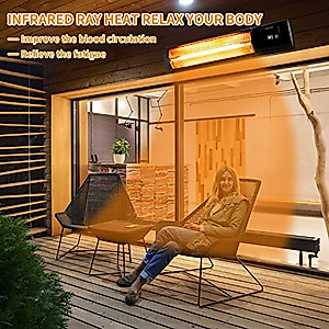 Outdoor Patio Heater with Cover Propane Gas Heater Standing LP 48,000BTU Standing with Pulley Accessories for Patio, Courtyard, Commercial, Garden