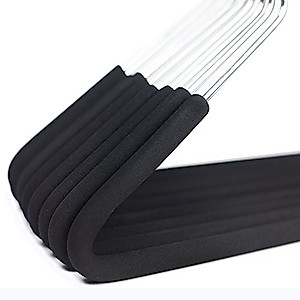 Huji Heavy Duty Open Ended Easy Slide Chrome Trouser Hangers Organizers (20 Open Ended Easy Slide Hangers)