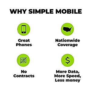 SIMPLE Mobile Prepaid Sim Card Kit (Verizon Network), Regular & Micro Size Sim Card