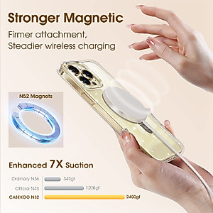 CASEKOO Genuine Official for iPhone 13 Pro Max Case with Magnetic Ring Stand [Compatible with MagSafe] [16FT Military-Grade Protection] Shockproof Twinkle Star Phone Grip Cover 6.7'', Sparkle Glitter