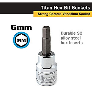 Titan 15606 3/8-Inch Drive x 6mm Hex Bit Socket
