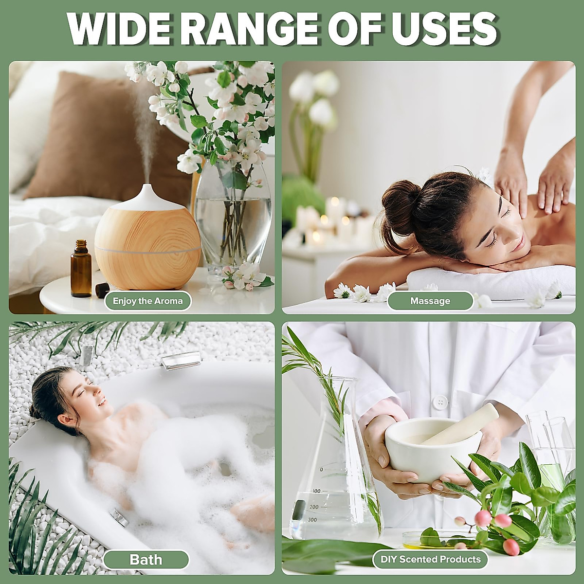 PHATOIL 9PCS Premium Quality Essential Oils Set for Soap Making Diffusers, 10ml/0.33fl. oz Fragrance Oils, Long Lasting Scents, Ideal Gift Set for Friends and Families