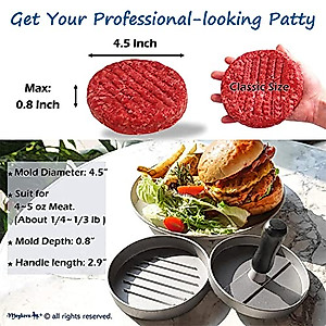 YoCosii Hamburger Press Patty Maker with 100 Free Patty Papers，Non Stick Burger Patty Maker Mold