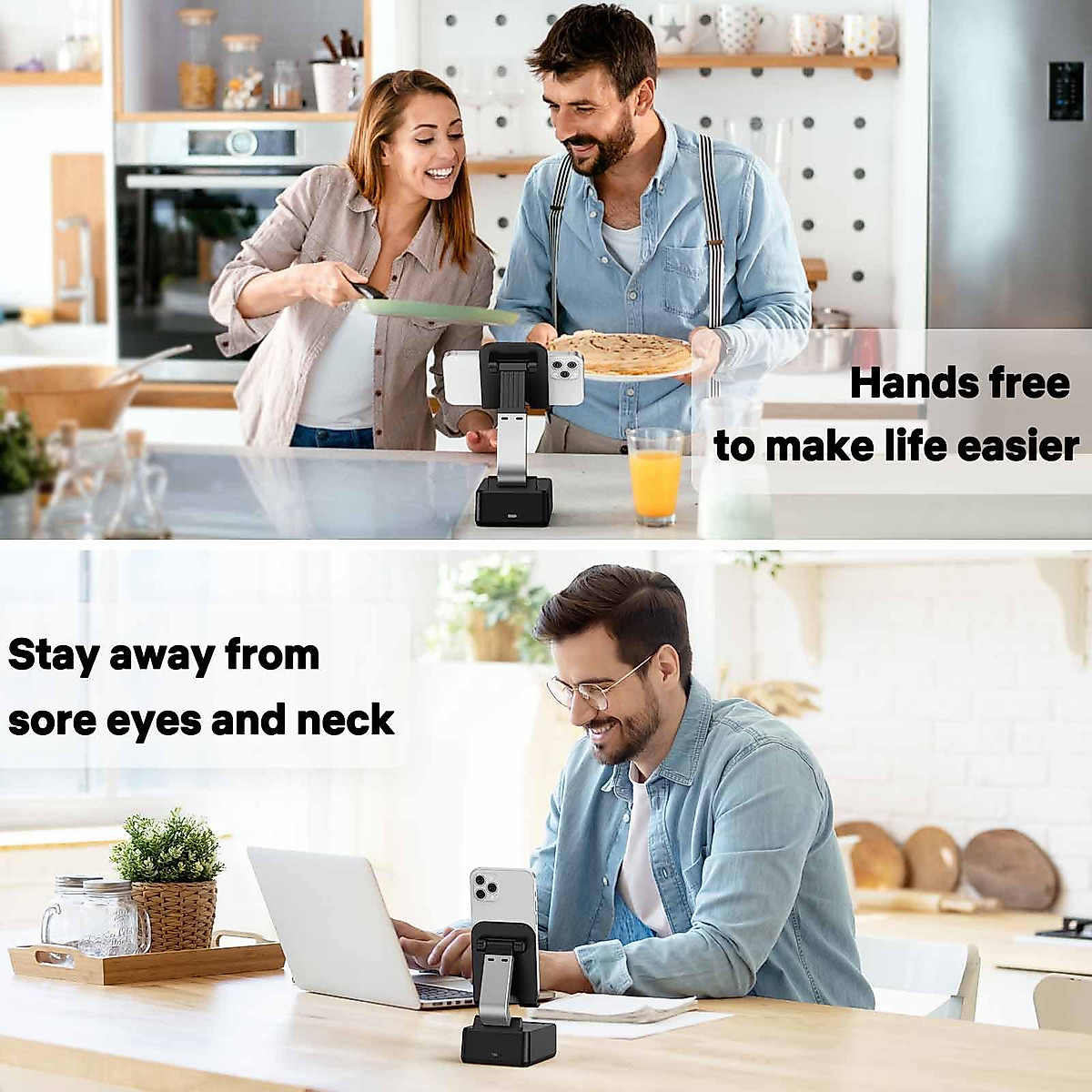 LENRUE Gifts for Men Women, Cell Phone Stand with Wireless Bluetooth Speakers, Flexible Comfort View, Loud Clear Sound, Birthday Gifts for Women Men Everyone, Tech Gadgets for Phones