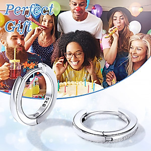 Male Hoop Earrings 8mm Small Cool Hoops Sterling Silver Huggie Sleeping Ear Accessories