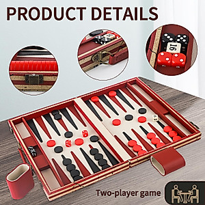 Backgammon Set American Flag Design Claasic Board Game for Friends Party or Family Game Night Make American Great Again