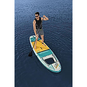 Bestway Hydro-Force Panorama Inflatable Stand-Up Paddleboard Set with See-Through Window (11’2” x 35” x 6”) | Includes Paddle, Hand Pump, Backpack, Leash, Fin, Repair Patch Kit