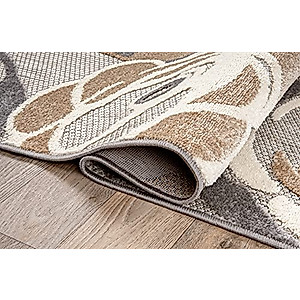 Rugshop Ravenna Modern Large Floral Flowers Indoor/Outdoor Area Rug 7'10" x 10' Gray