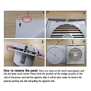 SAILFLO 6 Inch Wall-Mounted Exhaust Fan, 18W Ventilation Extractor with Anti-backflow Check Valve Chain Switch for Window Duct Glass Grow Tent Bathroom Vents - 8"×8" Grid Panel - Small Size