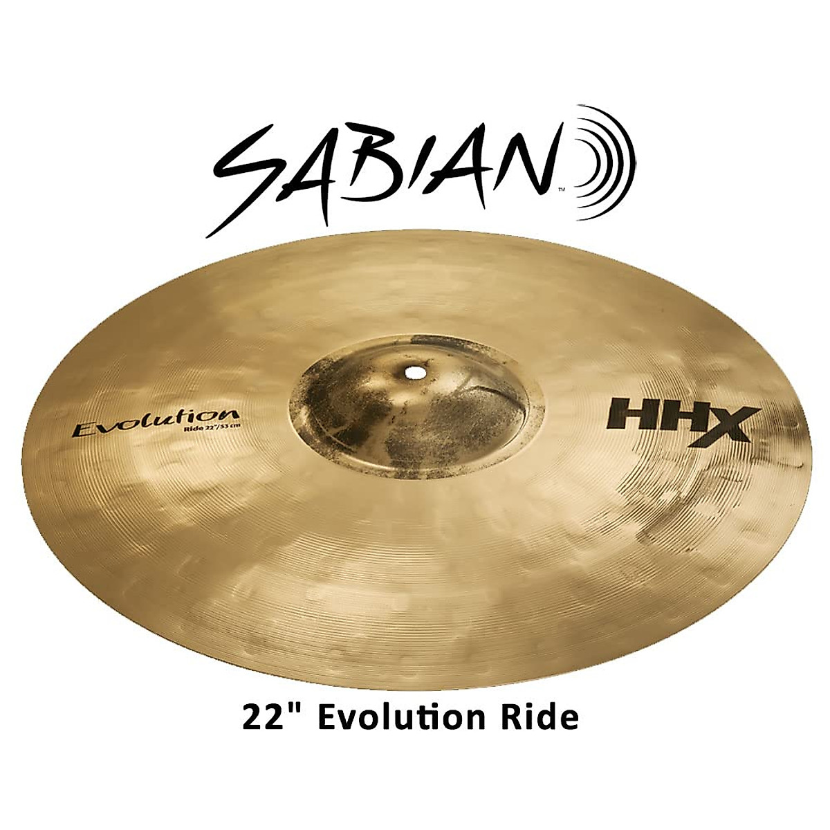 Sabian HHX 22" Evolution Ride Cymbal, Brilliant Finish, (12212XEB)