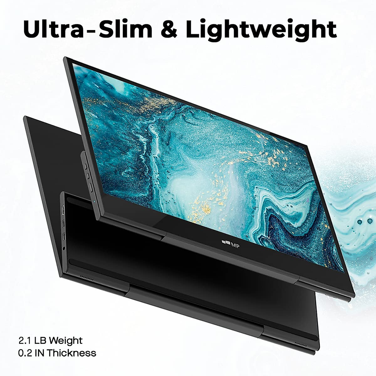 Mobile Pixels Glance Portable Monitor, 16" FHD 1080P Monitor, Travel Monitor with Dual Speakers, Tilt Adjustment & Non-Slip, HDMI USB C Connection Plug & Play Extra Monitor for Laptop, macOS, Windows