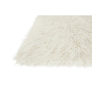 Loloi Petra Collection Shag Area Rug, 3'-0" x 5'-0", Ivory/Beige