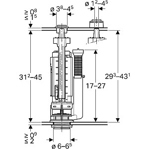 Geberit - Discharge Mechanism Geberit 290 Series, Double Discharge: Bright Chrome (282.302.21.2)