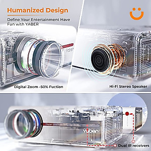 YABER Upgrade 2.4G&5G Dual Band WiFi Bluetooth 5.0 Projector with Tripod and Carring Bag, Enhanced Mini Portable Projector 1080P for Home and Outdoor Movie with Synchronize Screen&Zoom for Android/iOS