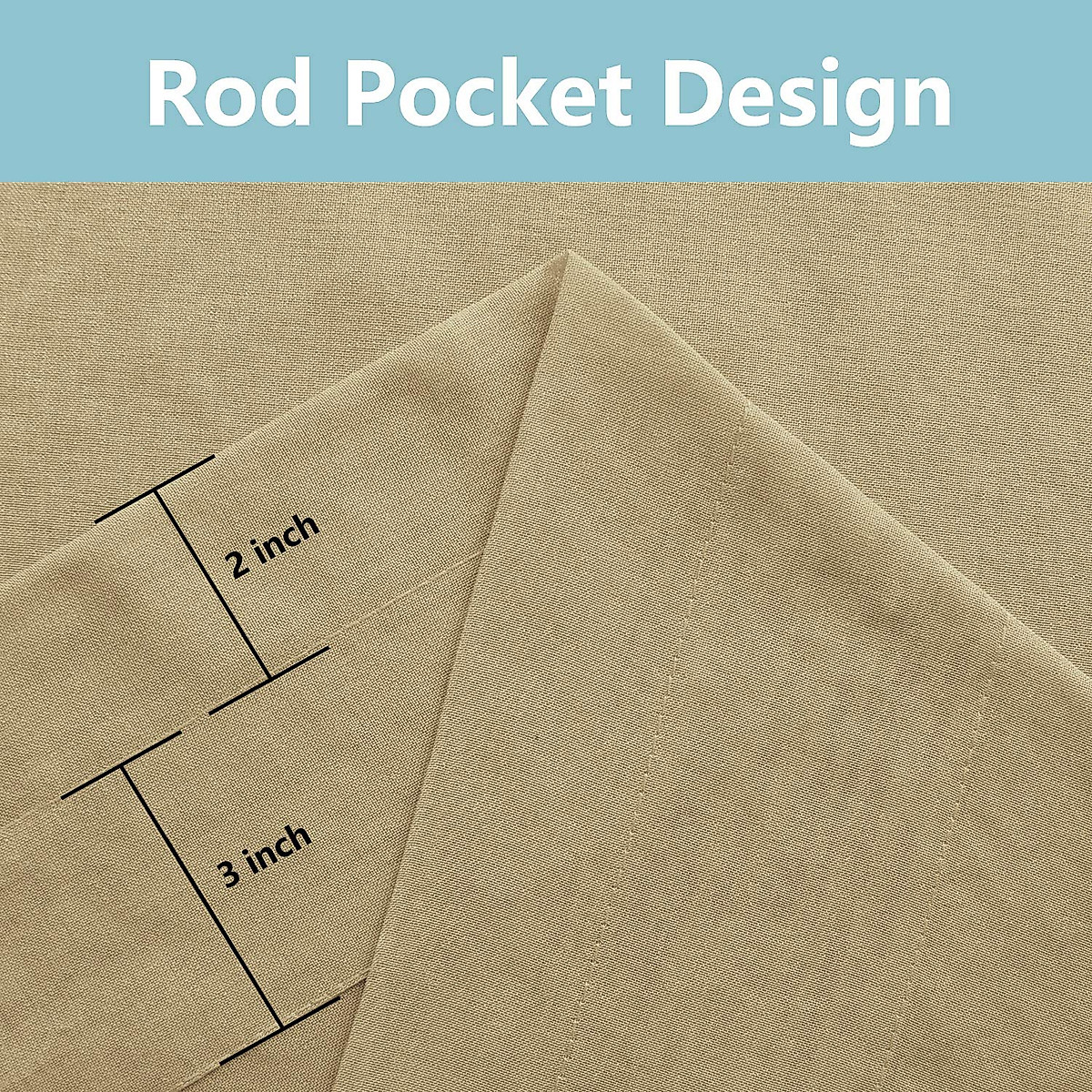 DWCN Taupe Sheer Curtains Semi Transparent Voile Rod Pocket Curtains for Bedroom and Living Room, 52 x 45 inches Long, Set of 2 Panels