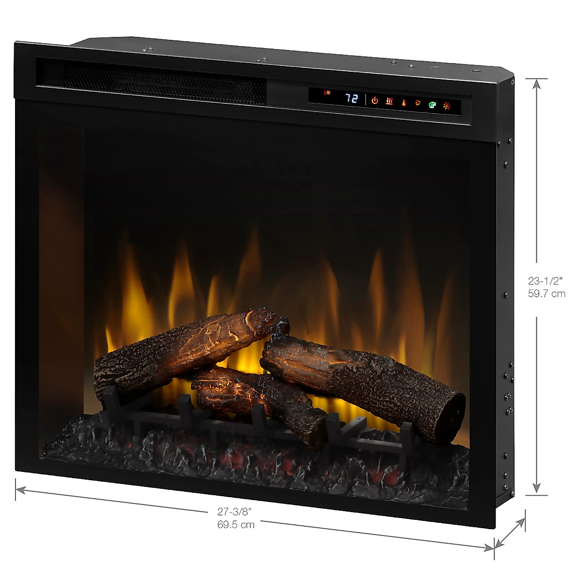 Dimplex 28 Inch Built-in Electric Fireplace - Multi-Fire XHD Firebox with Logs and Realistic Multi-Color Flames | Model: XHD28L