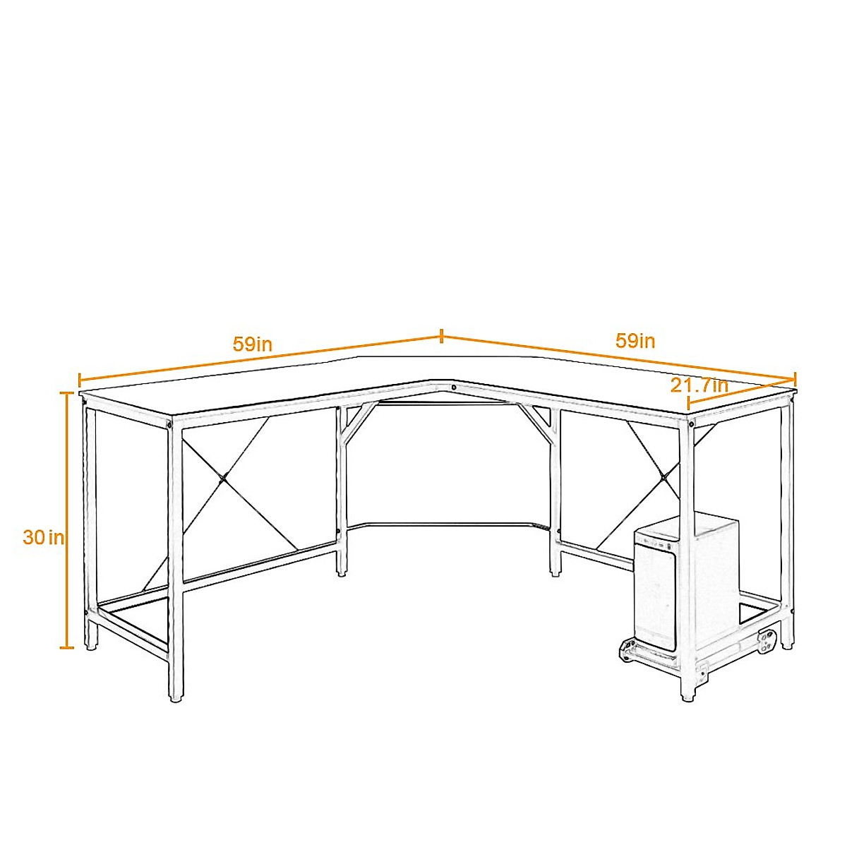 soges Large L Shaped Desk, Corner Computer Desk for Small Space, L Desk for Gaming, Home Office Computer Desk for Bay Window, Walnut Black LD-Z01BK