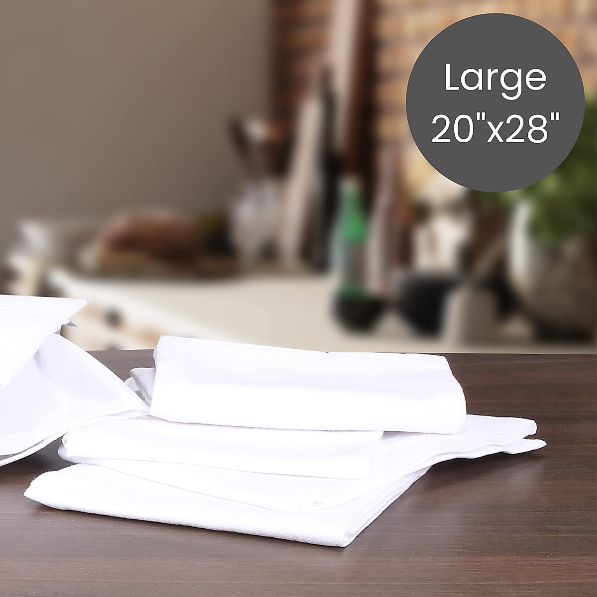 Cote De Amor 12 Pack White 20x28 Flour Sack Dish Towels White, Cotton Kitchen Napkins, Flour Sack Tea Towels, Multi Purpose