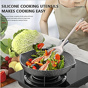 Silicone Cooking Utensils Set - 446°F Heat Resistant Kitchen Utensils,Turner Tongs,Spatula,Spoon,Brush,Whisk,Kitchen Utensil Gadgets Tools Set for Nonstick Cookware,Dishwasher Safe (BPA Free)