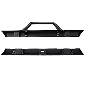 Autoholic Front Bumper & Rear Bumper Kit Fit for 1984-2001 Jeep Cherokee XJ with Hitch Receiver D-rings