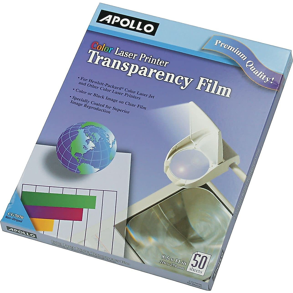 Apollo Laser OHP Transparency Film, 8 1/2" x 11", Box Of 50