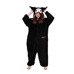 SAZAC Kuromi Kigurumi - Onesie Jumpsuit Halloween Costume (One Size)