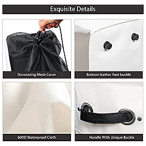 Comfortez Slim Laundry hamper with handles Portable Narrow cloth hamper Skinny laundry hamper Waterproof Clothes hamper Fabric baskets for laundry（Beige）