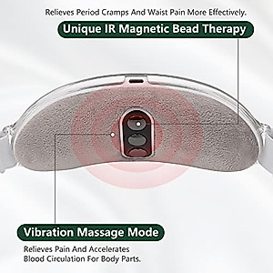 Portable Cordless Heating Pad，Heating Pad 5s Fast Heating，Heating Pads for Cramps with 3 Heat Levels and 3 Massage Modes，Menstrual Heating Pad for Women and Girl (Large-White)