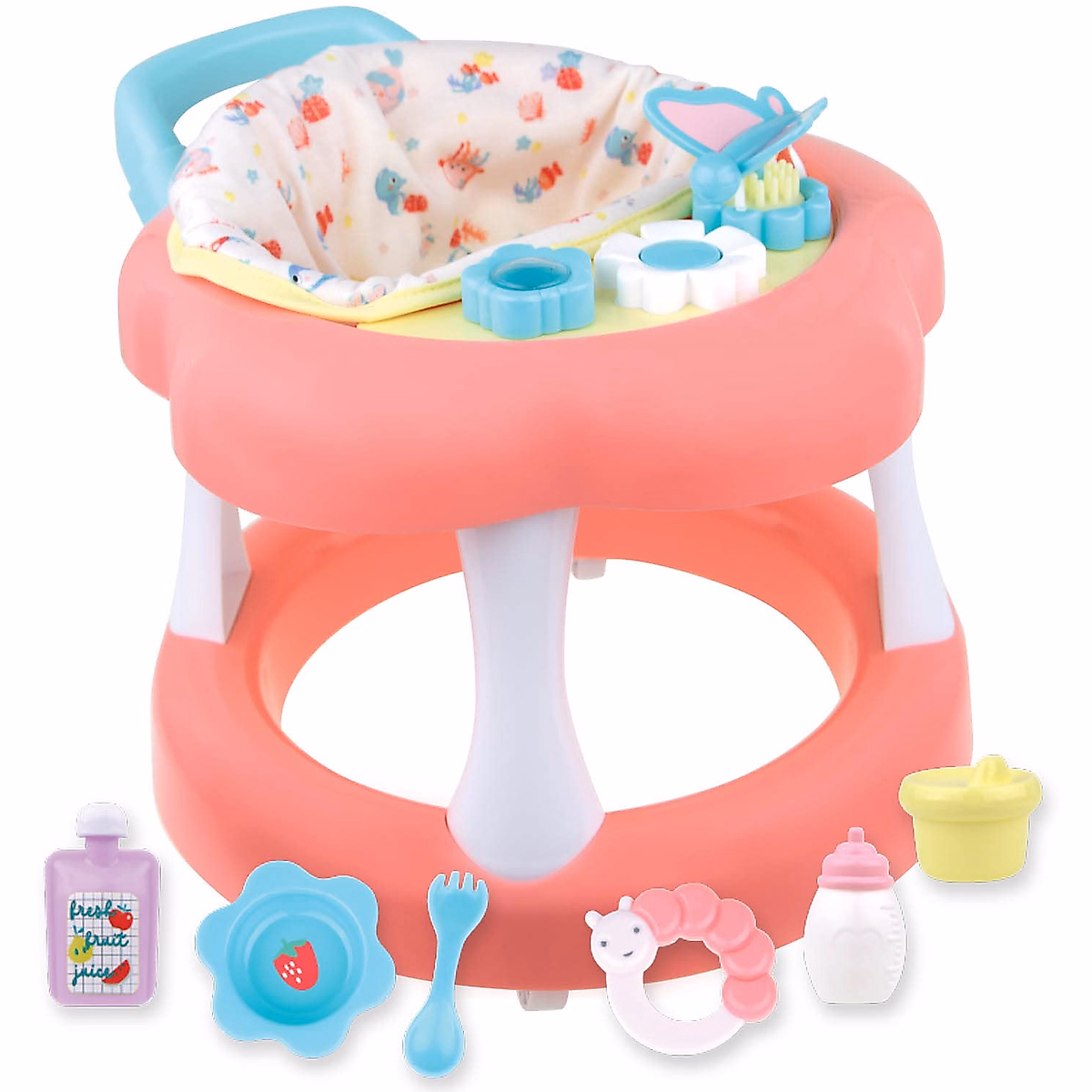 JC Toys - For Keeps Playtime! | Baby Doll Walker Gift Set | Fits Dolls up to 17" | Cloth Seat for easy use and Play Accessories | Ages 2+