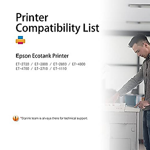 st@r ink Compatible Refill Ink Bottle Replacement for Epson 522 T522 Work for EcoTank ET-2720 ET-2800 ET-2803 ET-4800 ET-4700 ET-2710 ET-1110 Printer(4 Black, 1 Cyan, 1 Magenta, 1 Yellow) 7 Packs