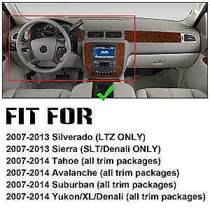 MIKAAUTO MIKA Dash Board Cover Cap Overlay Compatible with Chevy 07 14 Tahoe Silverado LTZ Sierra SLT Tahoe Avalanche Suburban Yukon Denali XL Molded wo Dash Speaker Matte Black